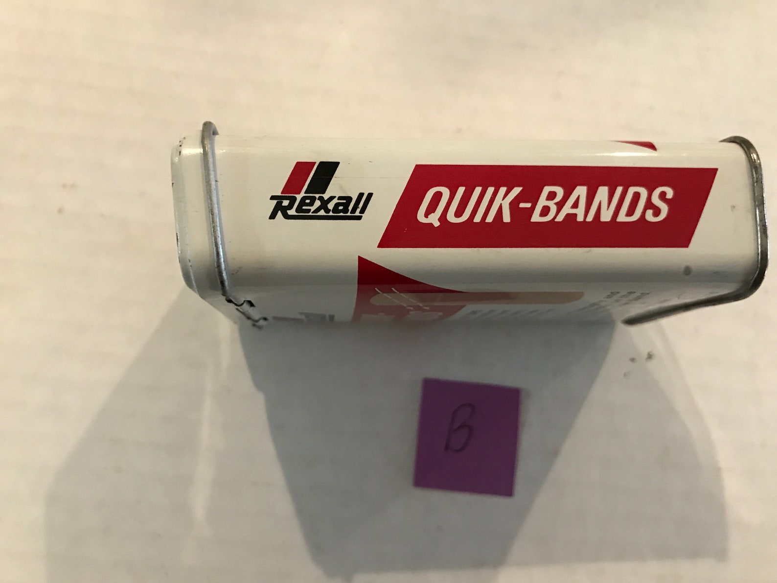 Vintage Rexall Quick-bands 30 Plastic Strips EMPTY Metal / Tin Box ...