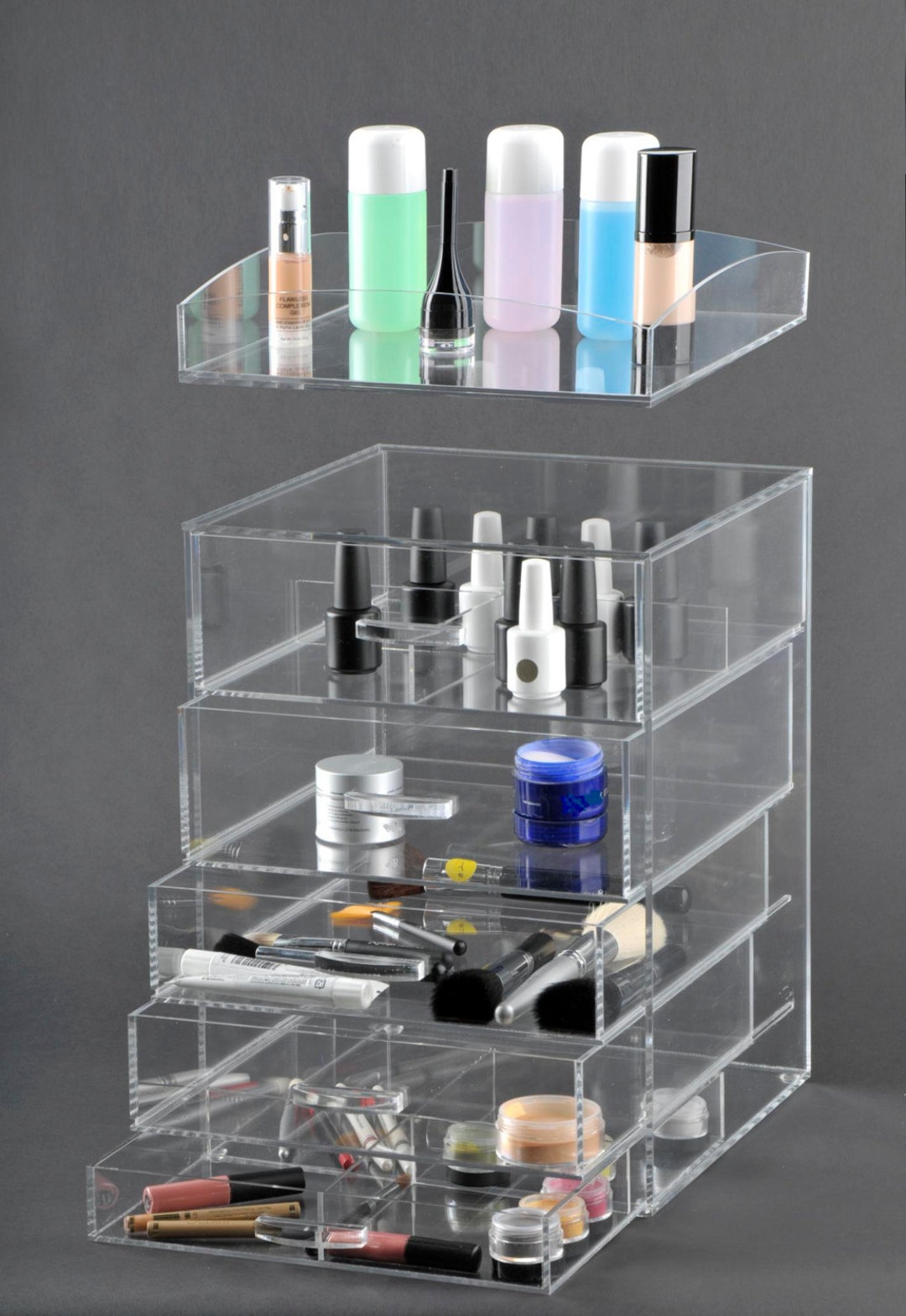 Luxury Beauty Box 5 Removable Drawers 2 Pairs Dividers Included Museum ...