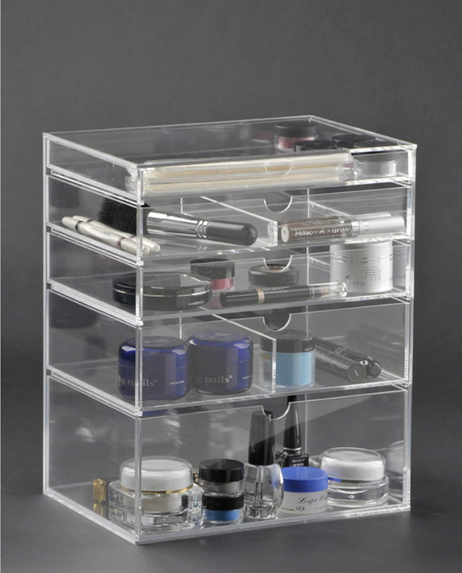 Clear Acrylic Glamourebox® Makeup Organizer With 5 Drawers A5M - Etsy ...