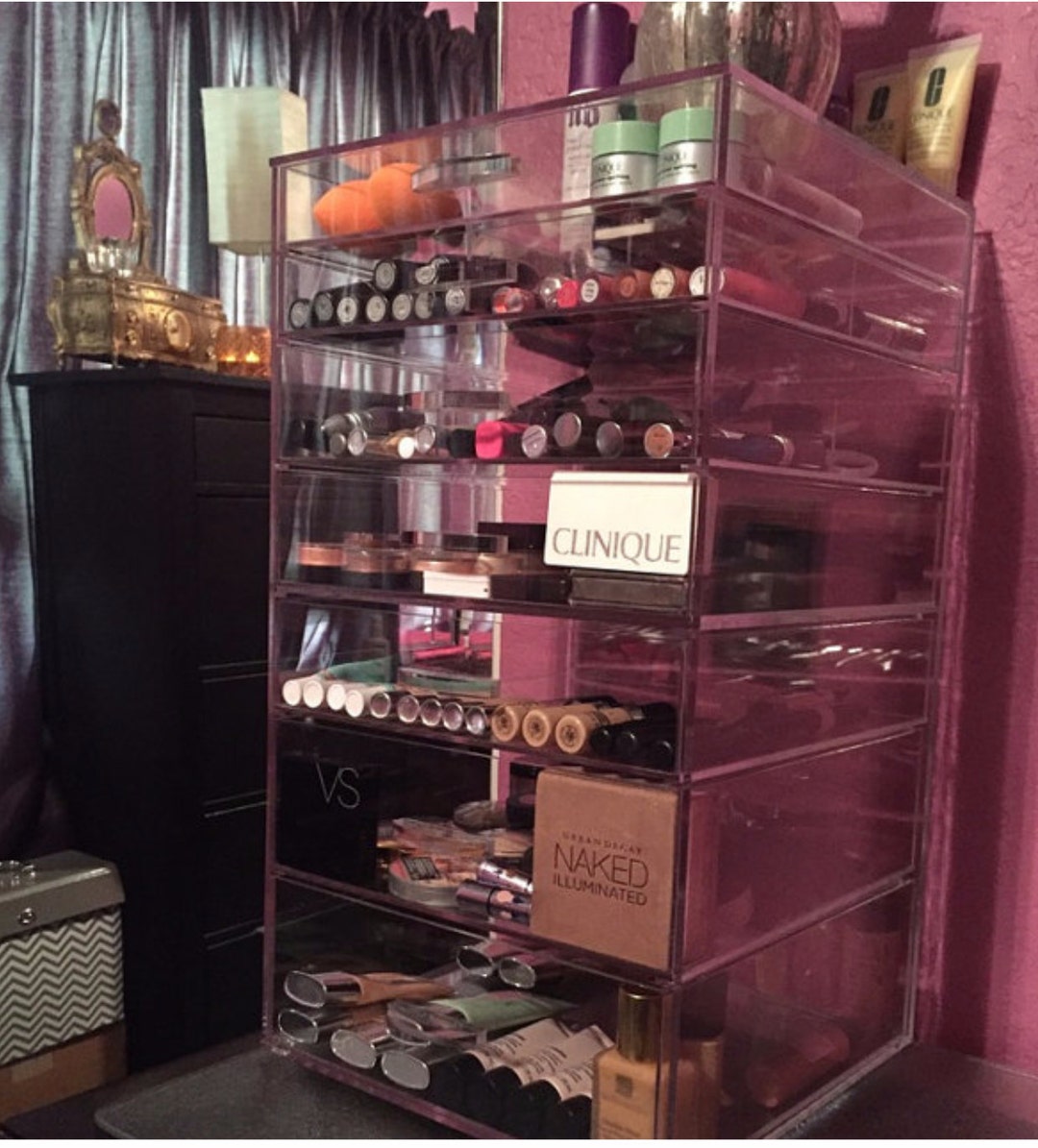 Clear Acrylic Cosmetic Cube Makeup Organizer With 7-drawers A7R - Etsy