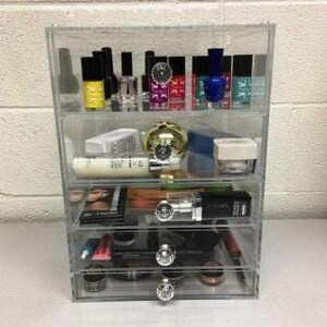 Glamourebox Clear Acrylic Cosmetic Cube Makeup Organizer Case With ...