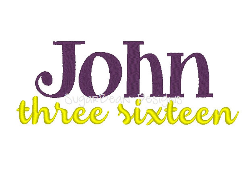 John 3:16 Embroidery Design. Two Sizes Included. Bible Verse Machine ...