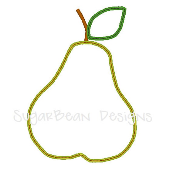 Juicy Pear Embroidery Design. Three Sizes Included. Fruit | Etsy