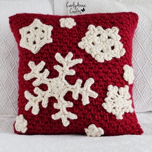 Crochet Snowflake Pillow PATTERN // Crochet Winter Decor // Christmas ...
