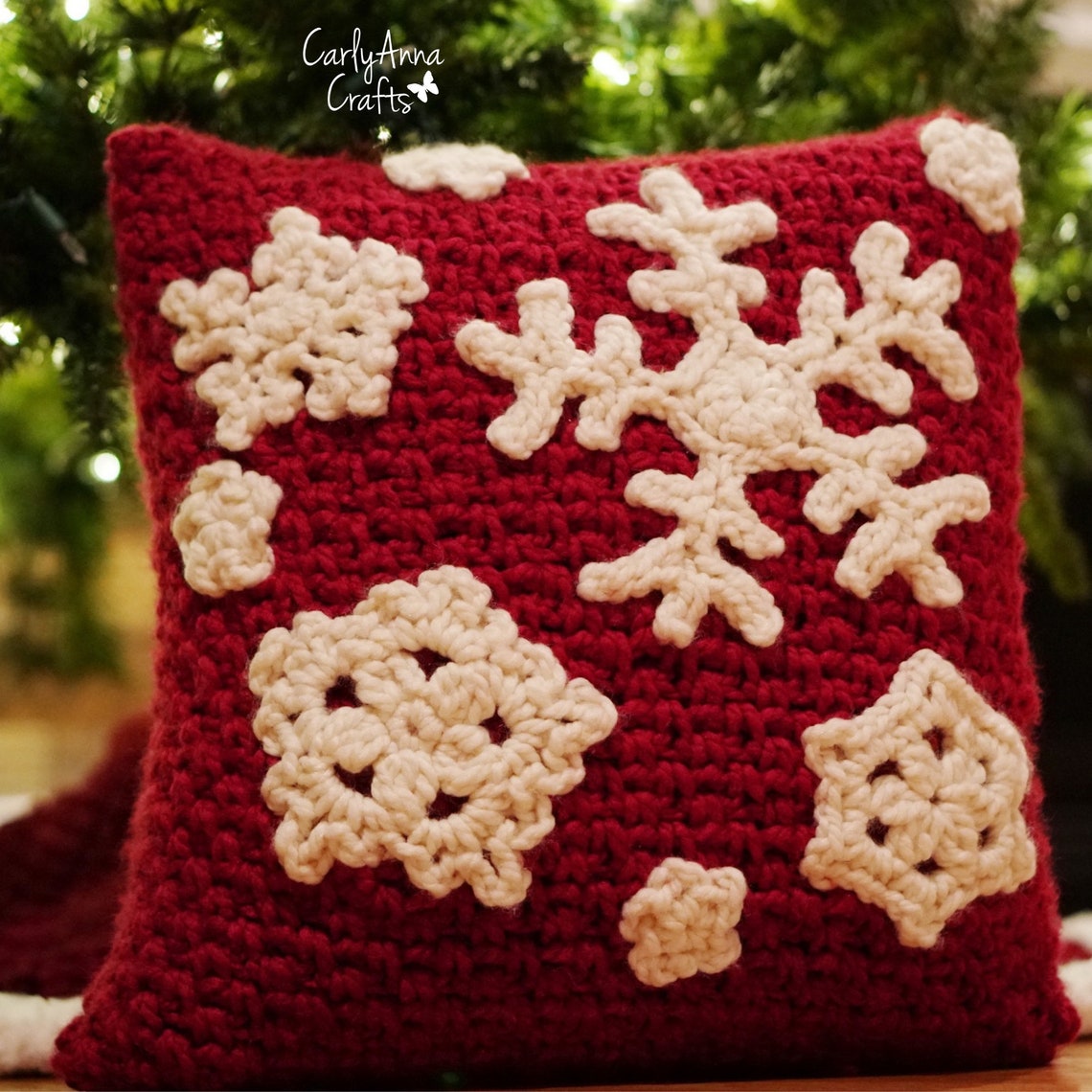 Crochet Snowflake Pillow PATTERN // Crochet Winter Decor // Christmas ...