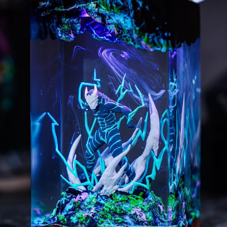 Kaiju No. 8 Kafka Hibino Resin Lamp Handmade Resin Epoxy Night Light ...