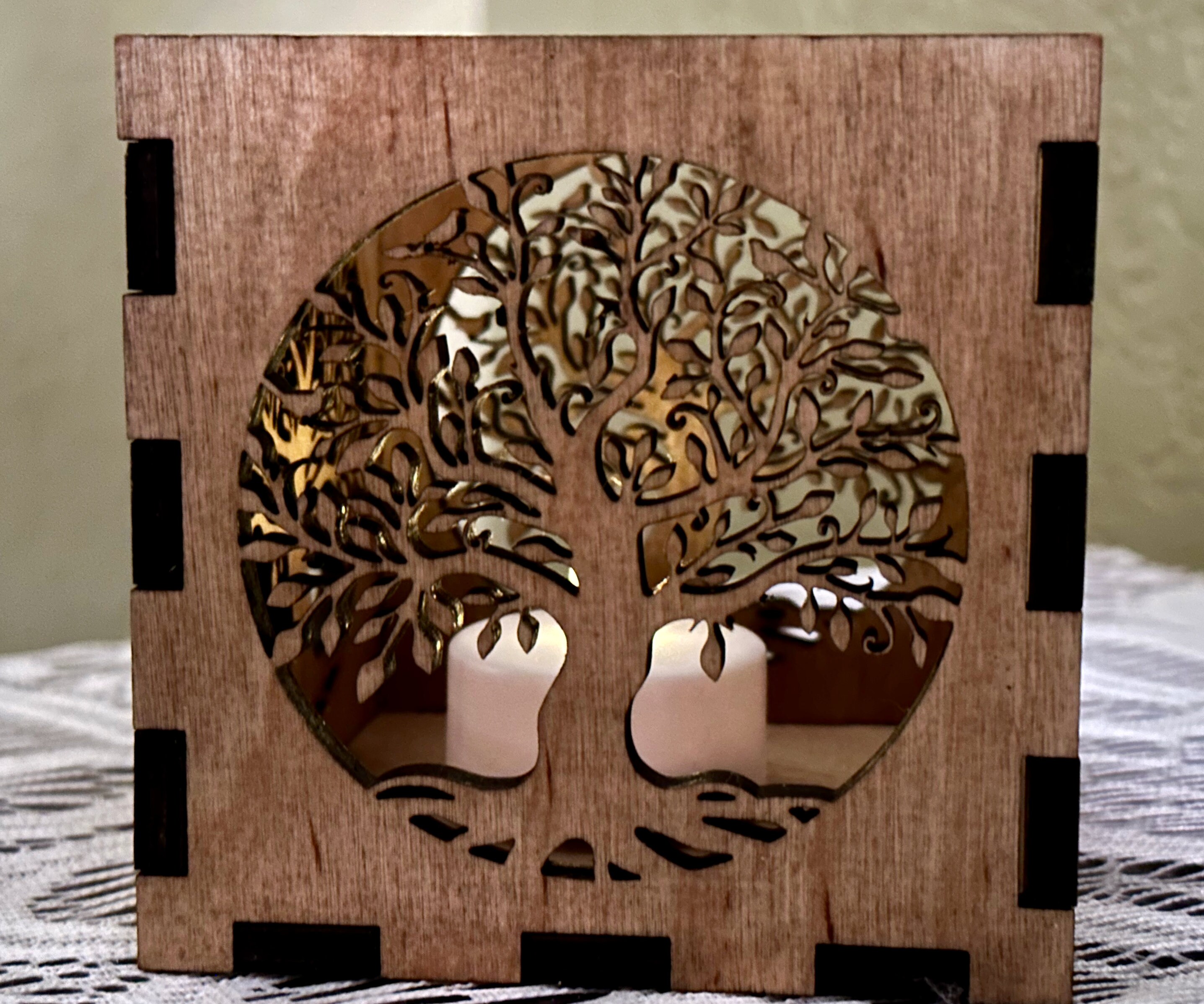 Tree of Life Tea Light, Wood Decor Candle Holder, Shadow Lantern - Etsy