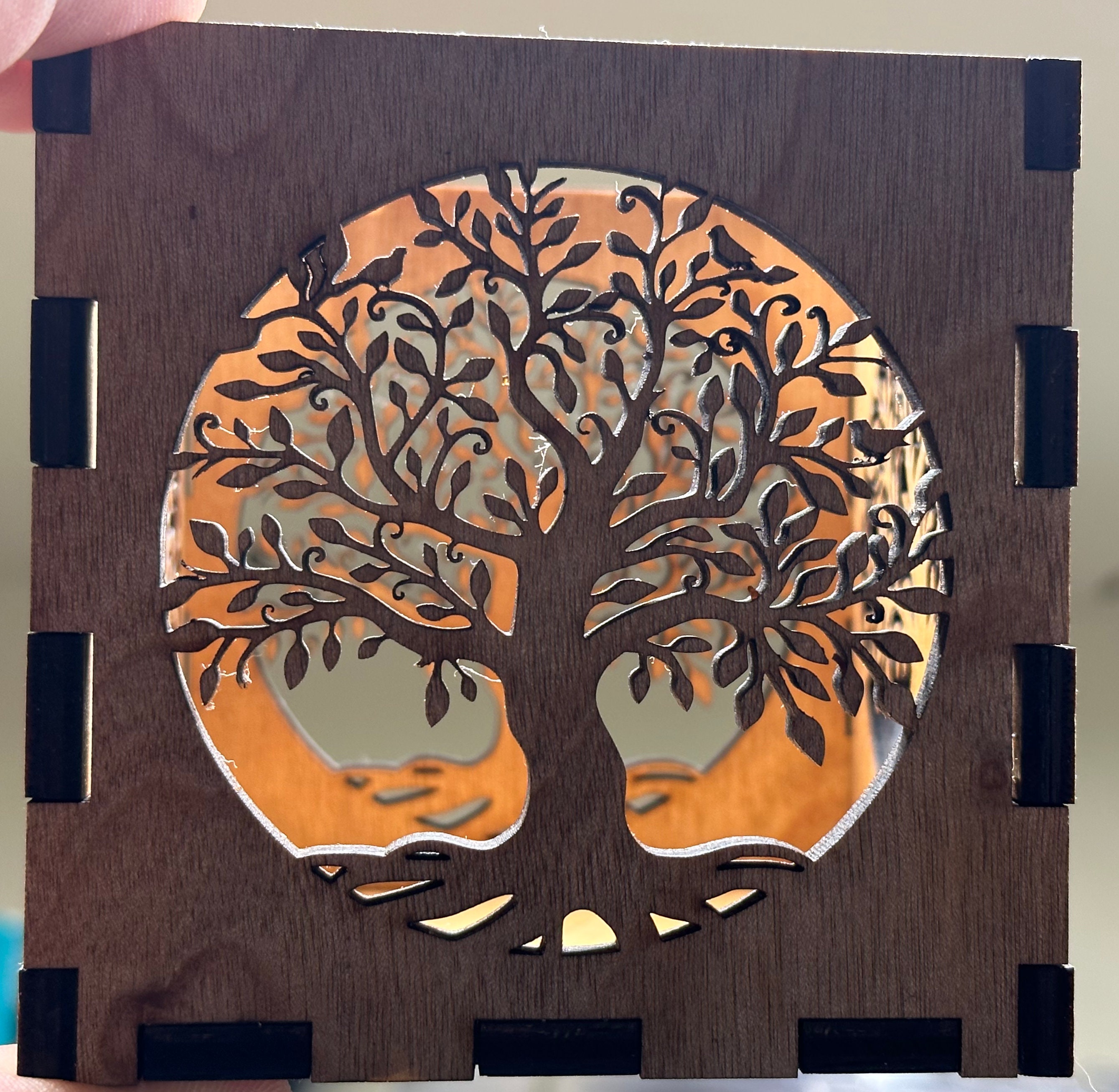 Tree of Life Tea Light, Wood Decor Candle Holder, Shadow Lantern - Etsy