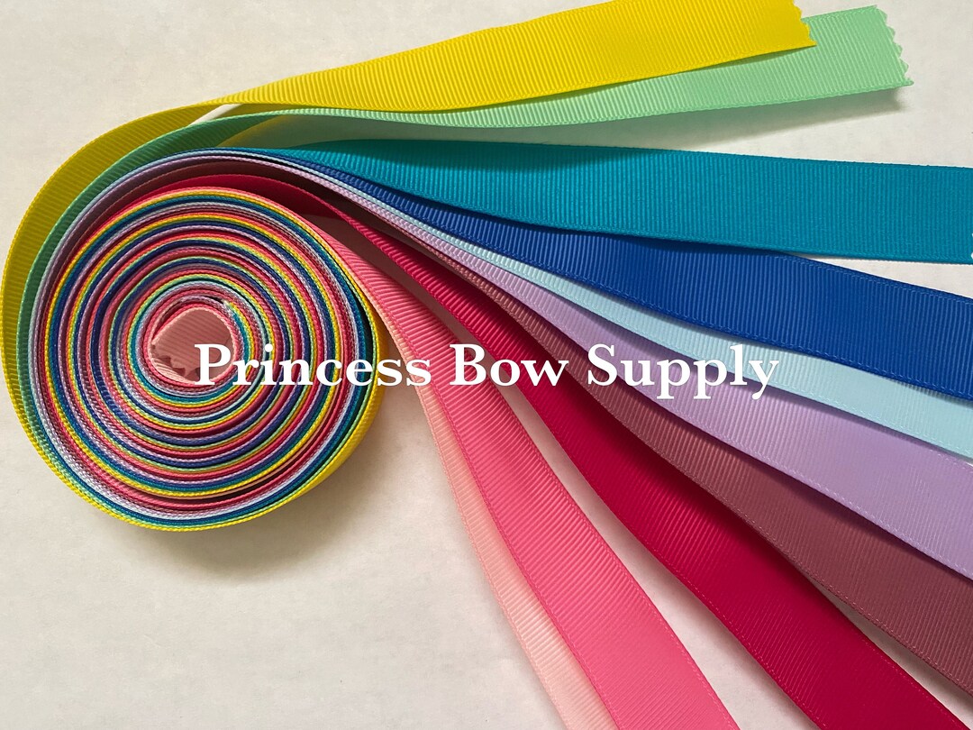10 Yards - 7/8" Solid Color Grosgrain Ribbon Assortment Hot Pink Light ...