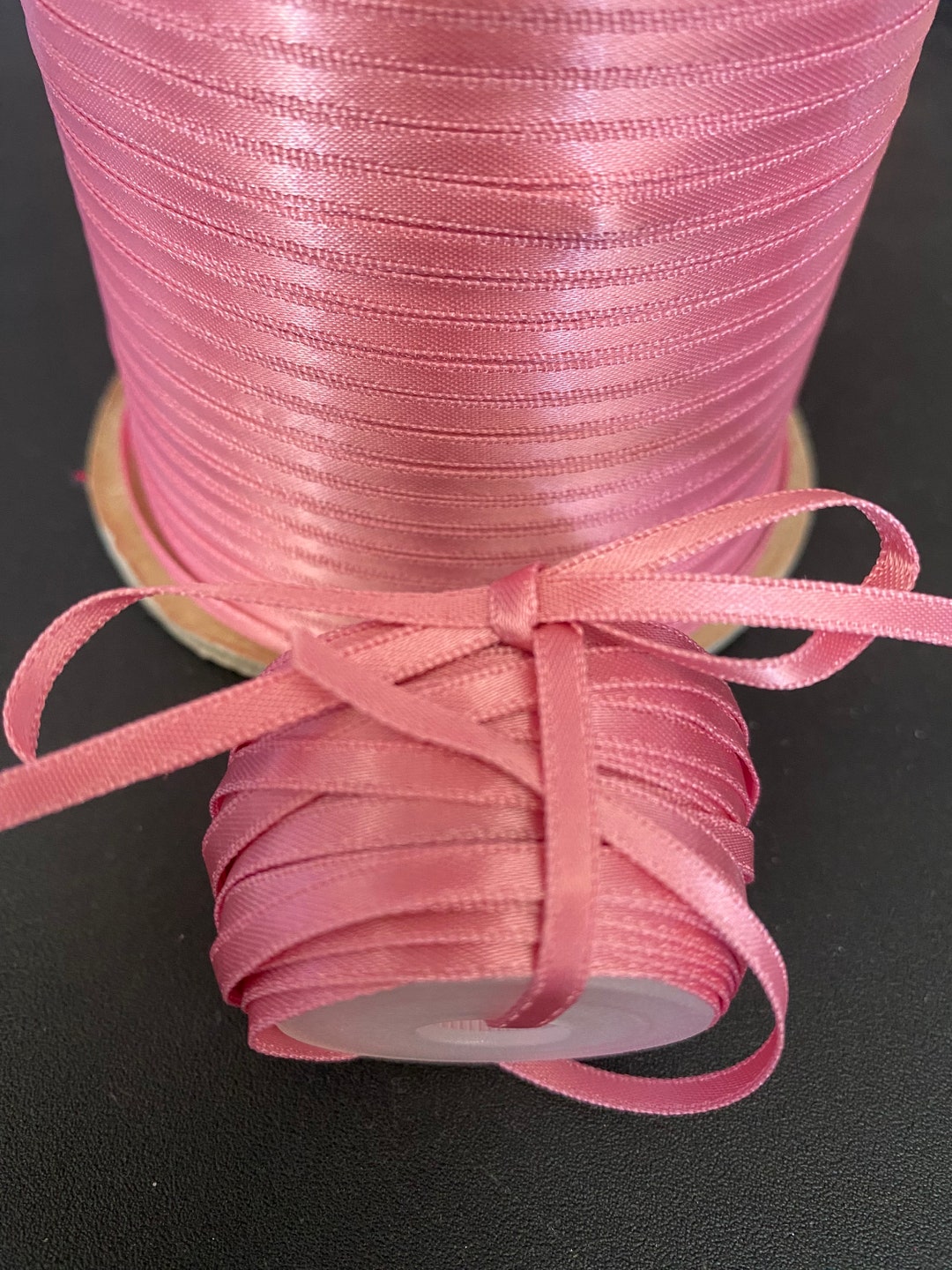 10 Yard Spool 1/8” Dusty Rose Satin Ribbon, 10 Yards Pink Satin Ribbon ...