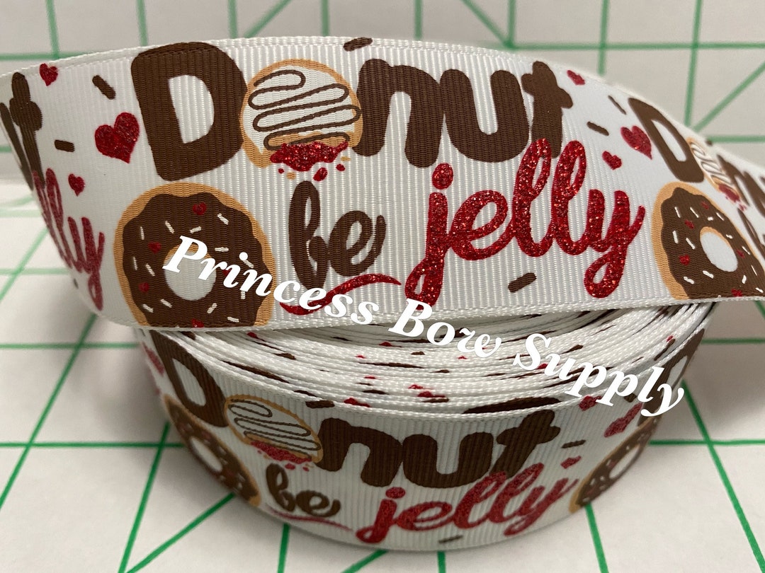 1.5 Glitter Jelly Donut Hot Pink Ombre Red Glitter Printed Grosgrain ...