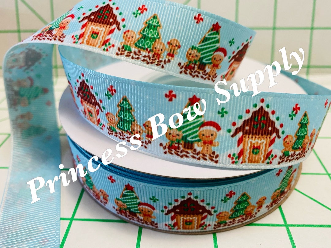 3, 5, 10 Yards 7/8 Christmas Ribbon, Gingerbread House Cookies ...