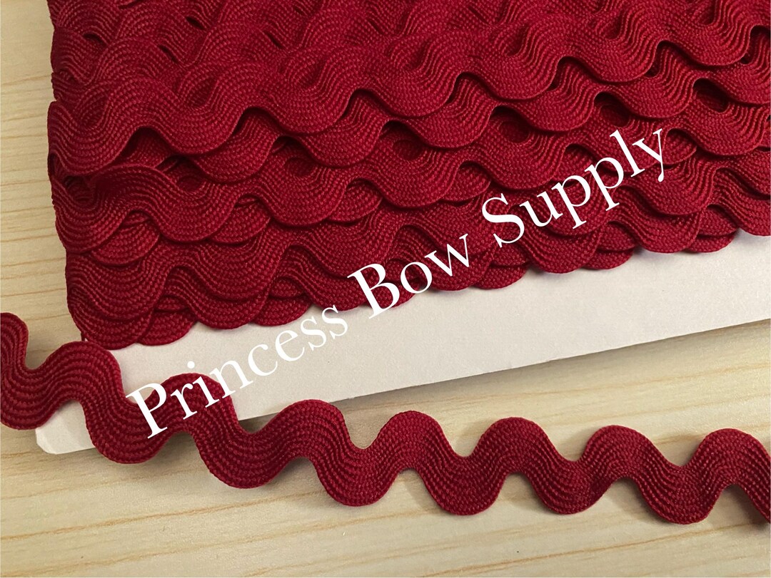 1/2" Burgundy Wine Ric Rac Sewing Trim Bow Filler Sold by the Yard ...
