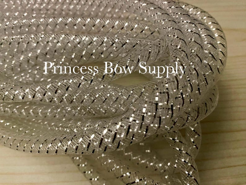 Choose Color - 8mm Deco Mesh Tubing Purple, Pink, Turq Blue, Red, Clear ...