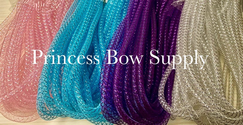 Choose Color - 8mm Deco Mesh Tubing Purple, Pink, Turq Blue, Red, Clear ...