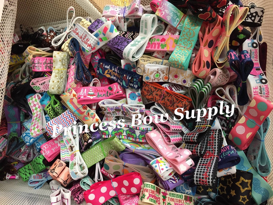 100 Yards 7/8" Designer Grosgrain Ribbon Mix, Hair Bow Kit, Journal ...