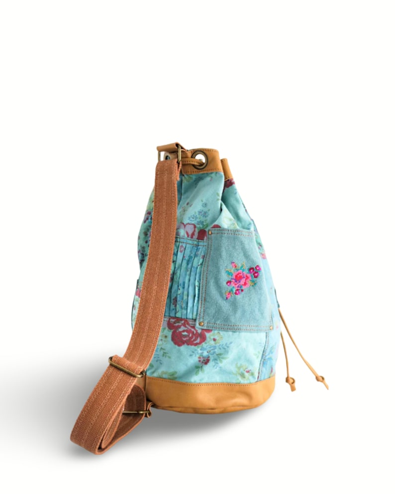 Floral Print Drawstring Bucket Bagbackpack - Etsy
