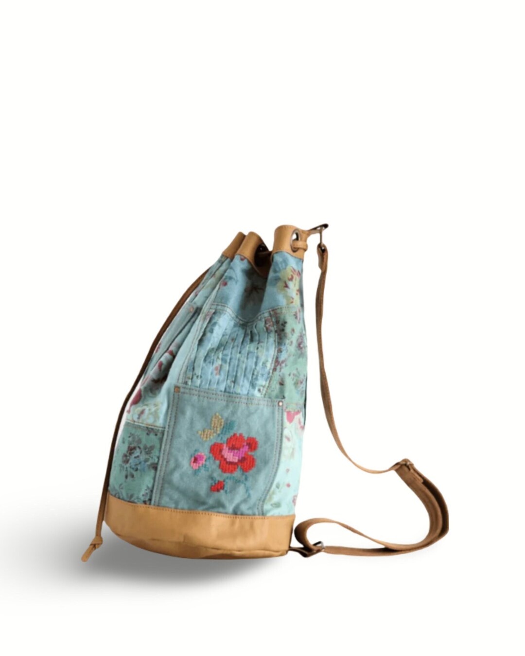 Floral Print Drawstring Bucket Bag、backpack - Etsy