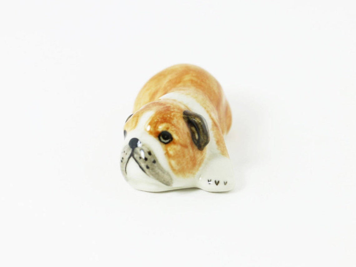 Tiny Bulldog Miniature Bulldog Ceramic Hand Painted - Etsy