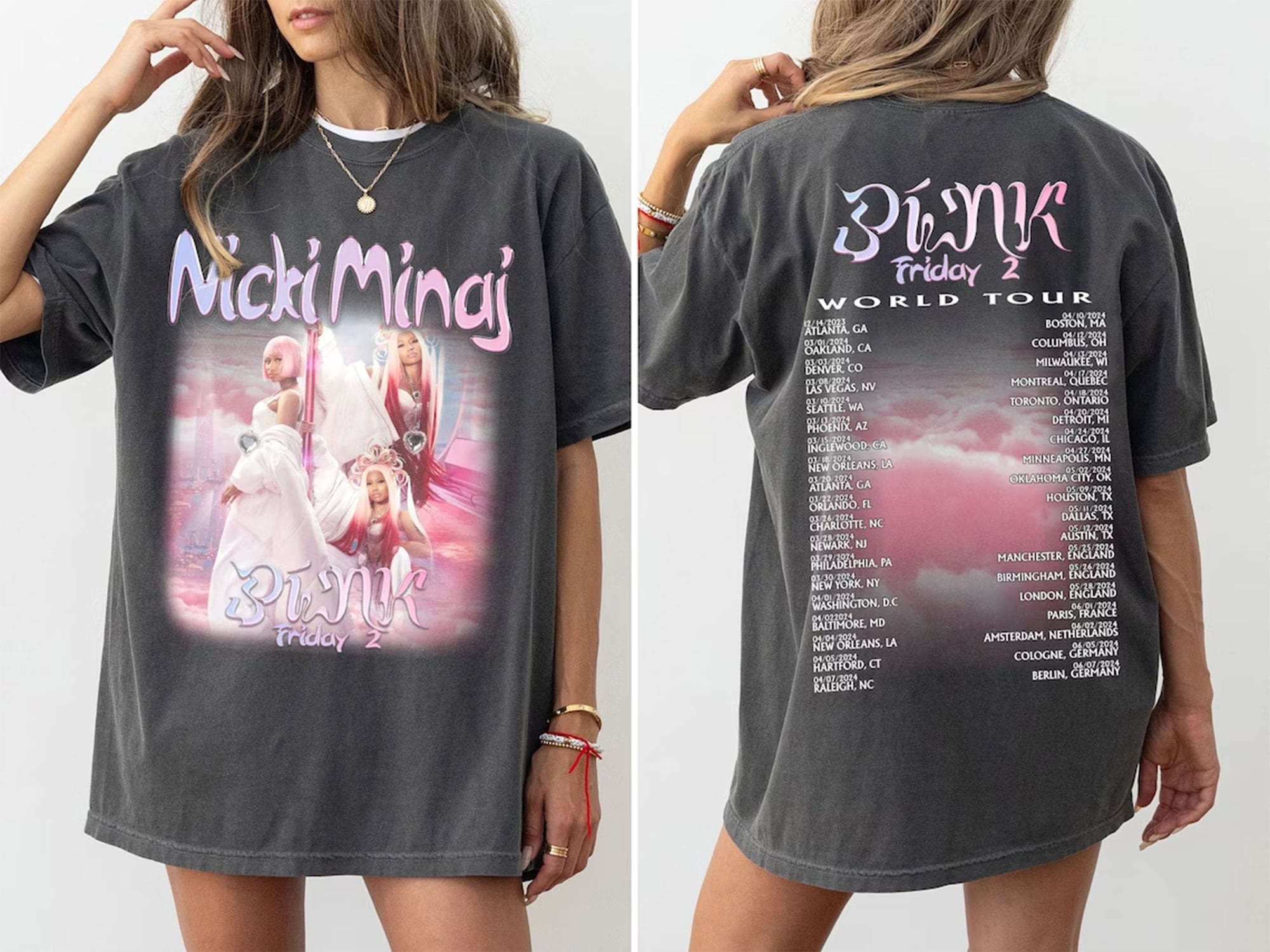 Nicki Minaj World Tour Shirt, Nicki Minaj Statue Shirt, Pink Friday 2 ...