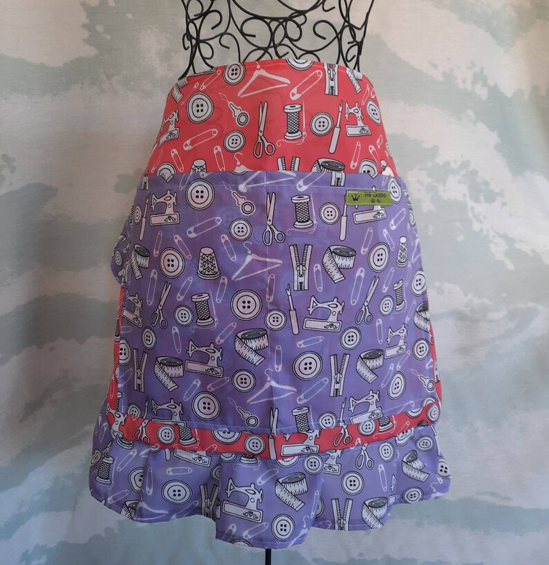 Waist Apron With Large Front Pocket Fifties Style Pinny Long - Etsy