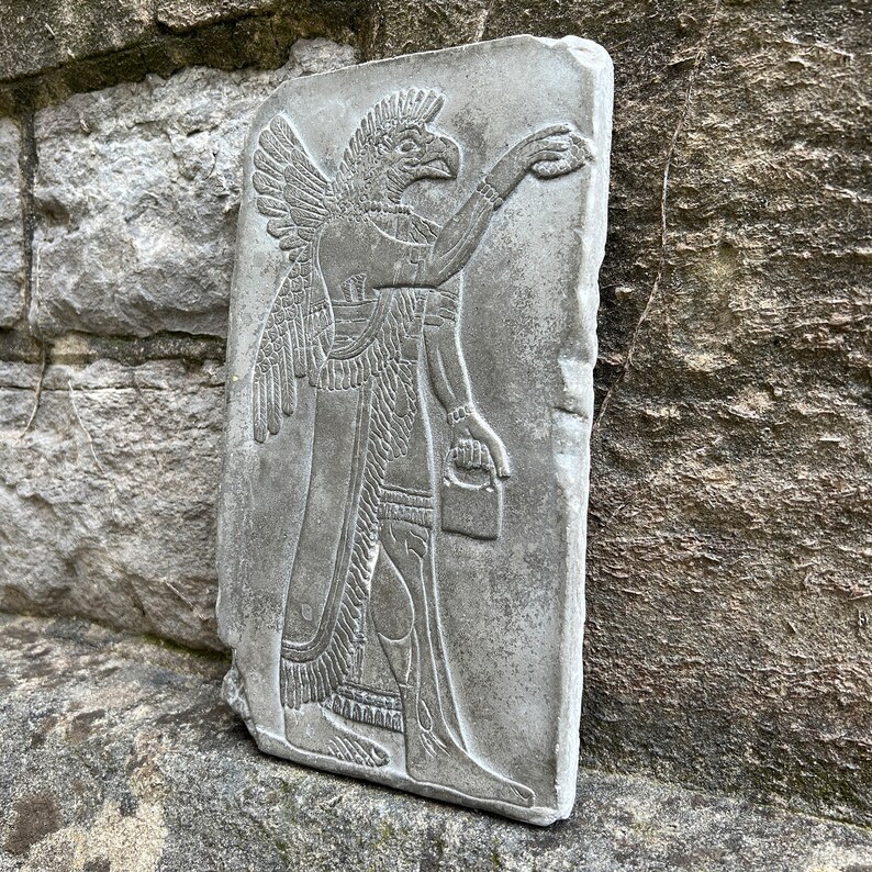 Nisroch Assyrian Eagle God. Hand Made Cement Archaeological Plaque ...