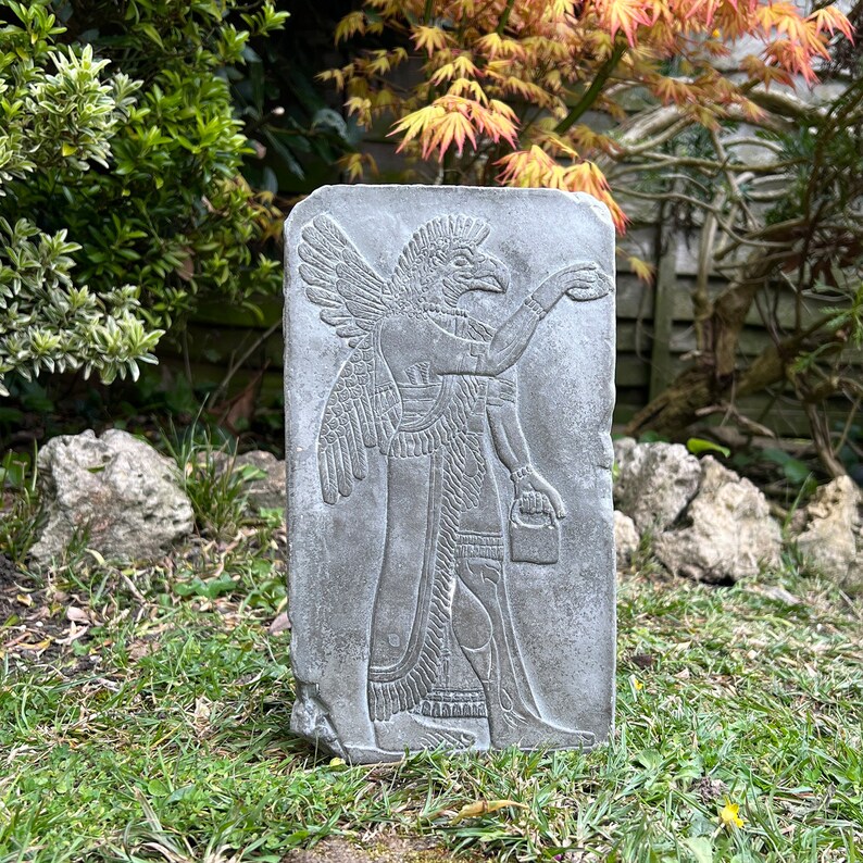 Nisroch Assyrian Eagle God. Hand Made Cement Archaeological Plaque ...
