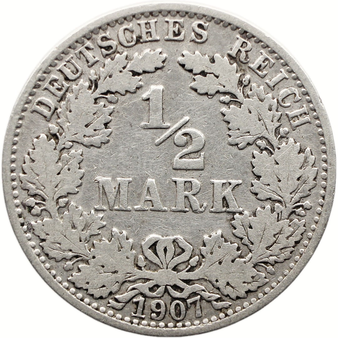 1907 A Half Mark Germany Coin Wilhelm II Silver Berlin Mint - Etsy