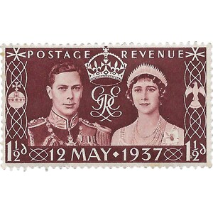 1937 1 /half D King George VI and Queen Elizabeth Stamp Coronation ...