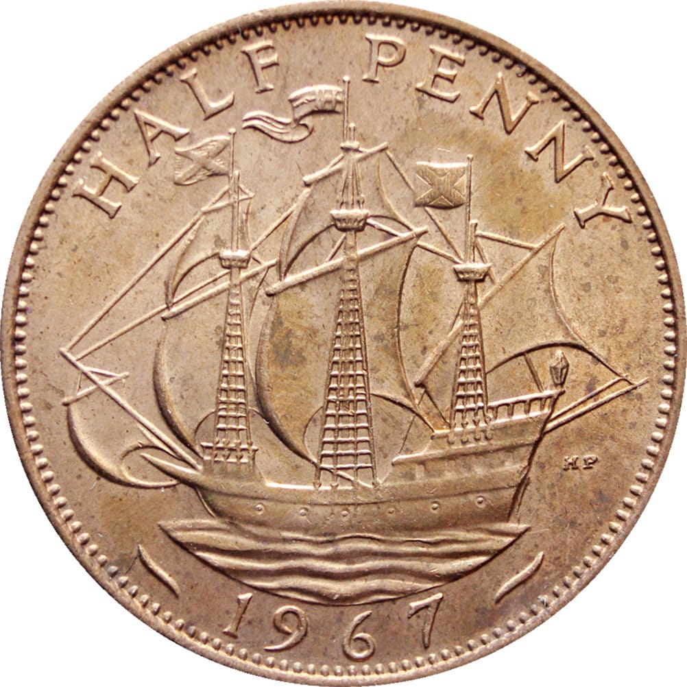 1967 Half Penny Elizabeth II Coin 1st Portrait (MO964-) - Etsy