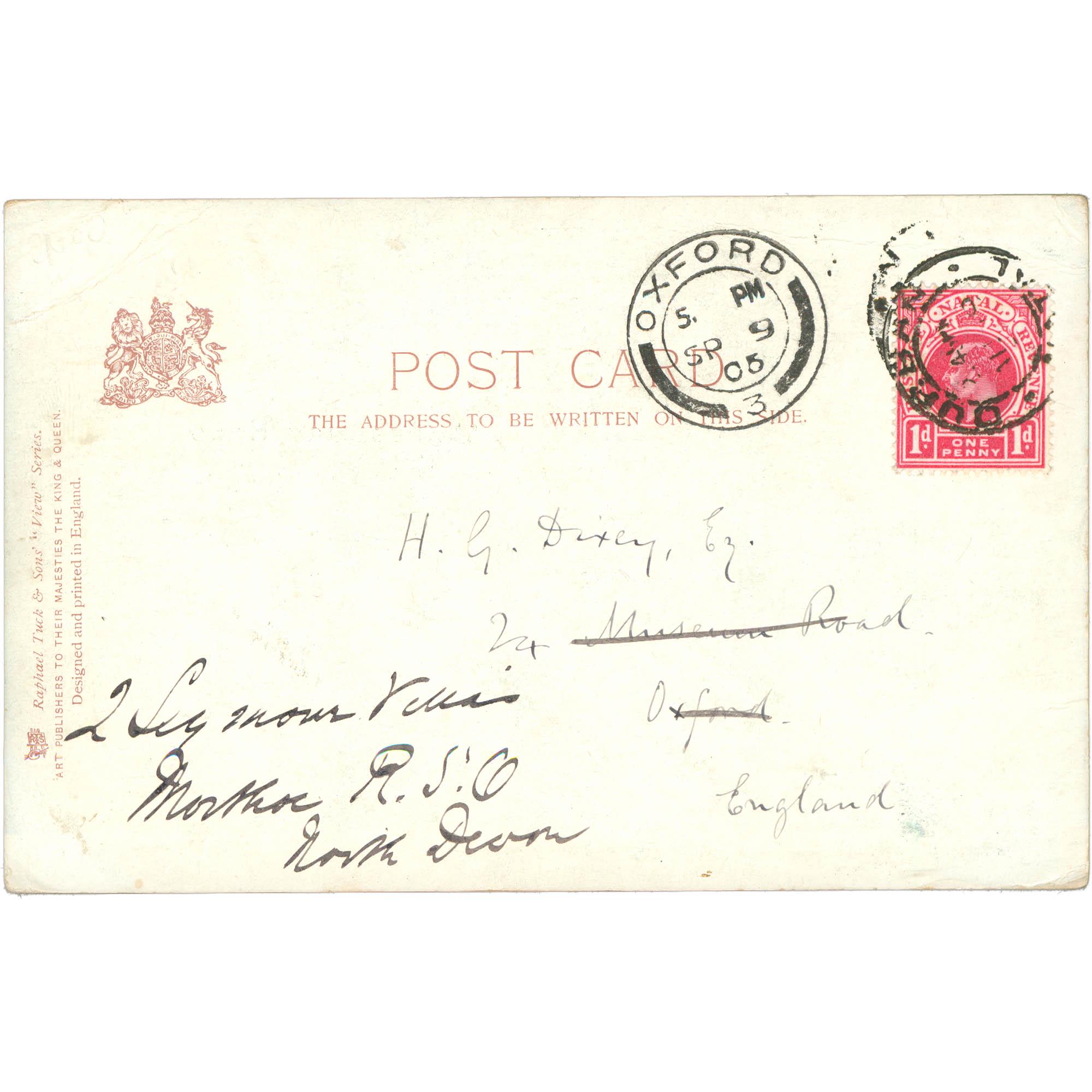 1905 Durban, South Africa Rickshaw Boys Postcard Natal 1904 1d Stamp - Etsy