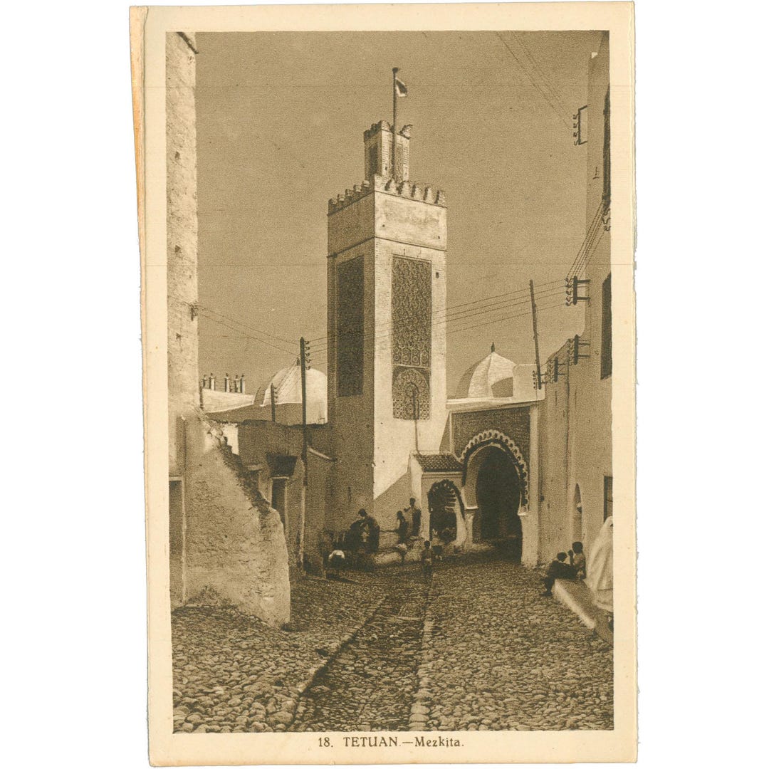 Tetuan, Morocco Postcard – Mezquita (mosque), Early 20th Century - Etsy