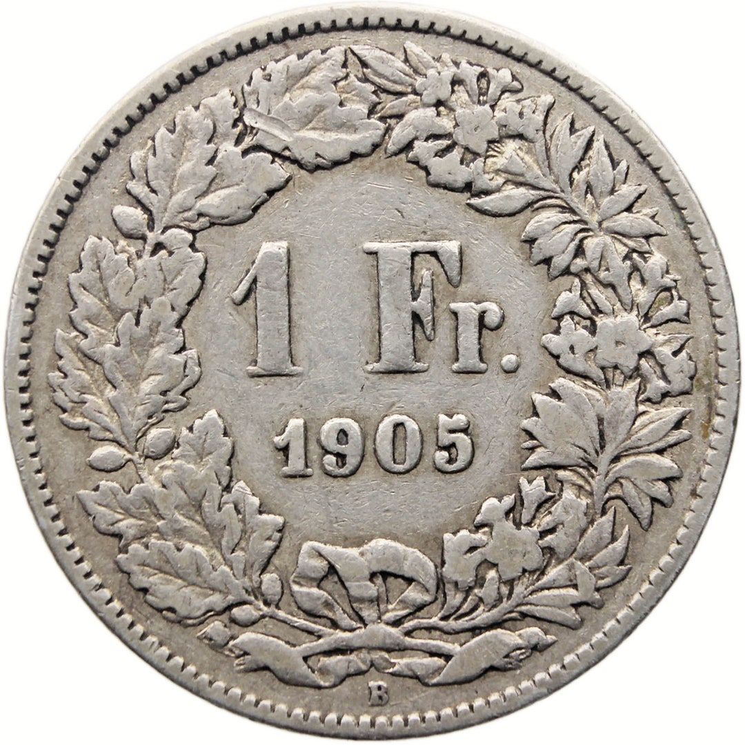 1905 One Franc Switzerland Coin Silver Helvetia - Etsy