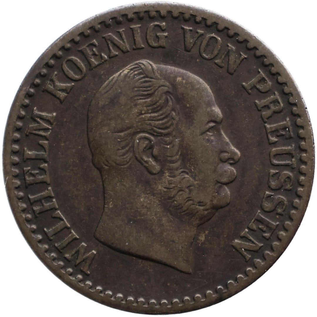 1864 A 1 Silbergroschen Kingdom of Prussia Germany Coin William I ...