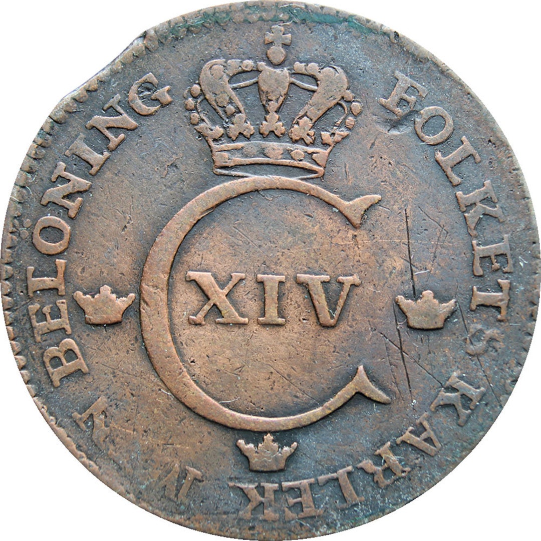 1828 1/2 Skilling Sweden Coin Karl XIV Johan - Etsy