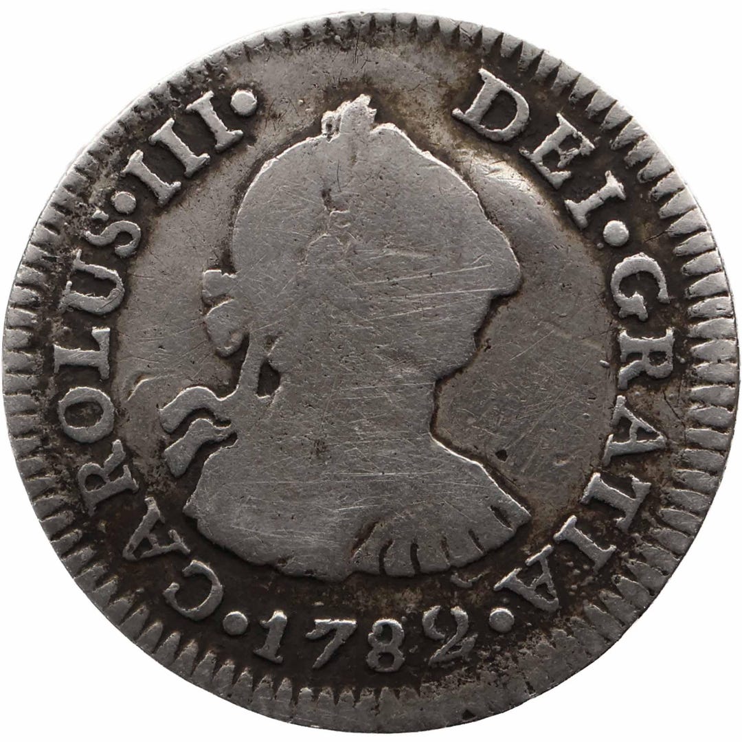 1782 Mo FM Half Real Mexico Coin Carlos III Silver - Etsy