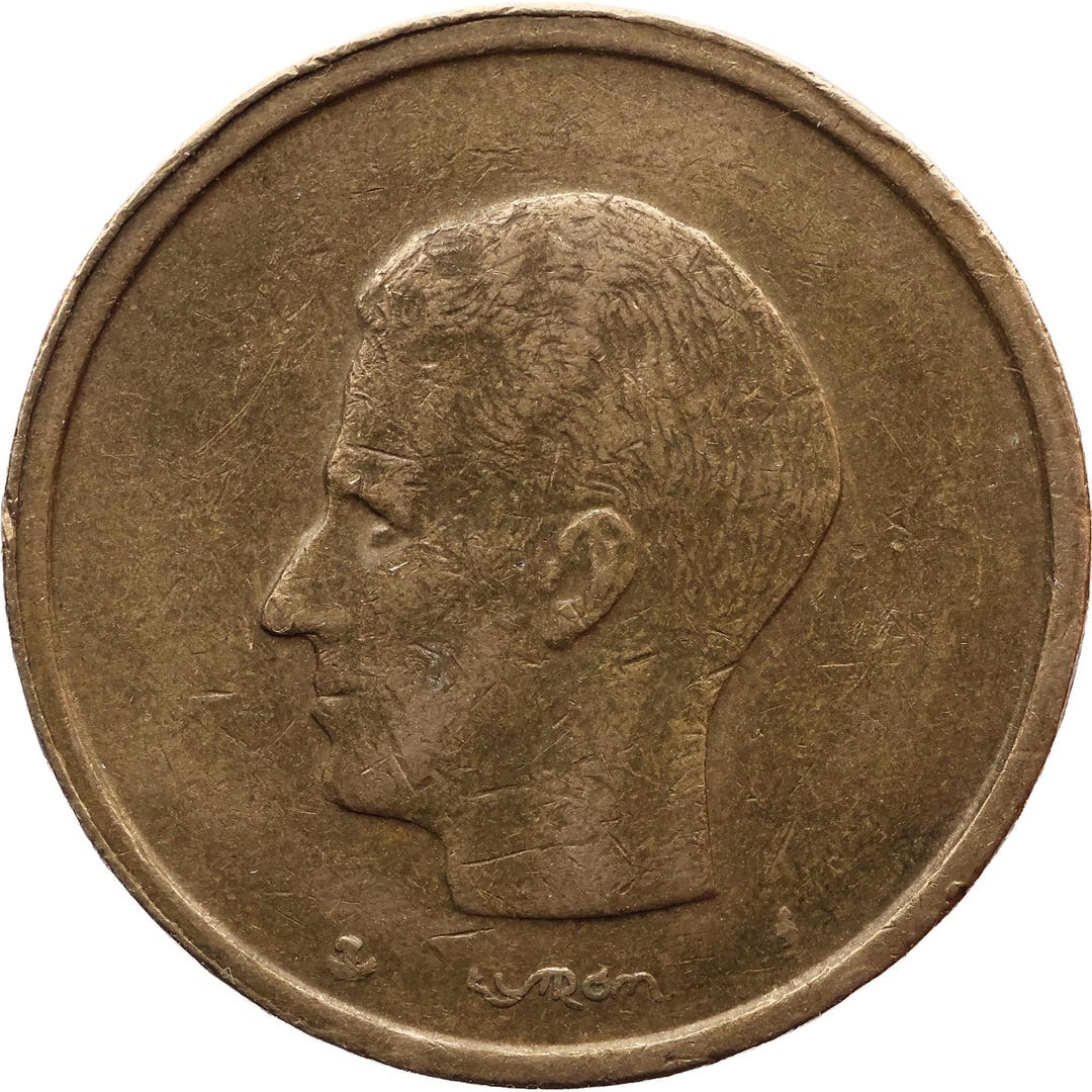 1981 20 Francs Belgium Baudouin I Coin Dutch Text (MO4056-) - Etsy