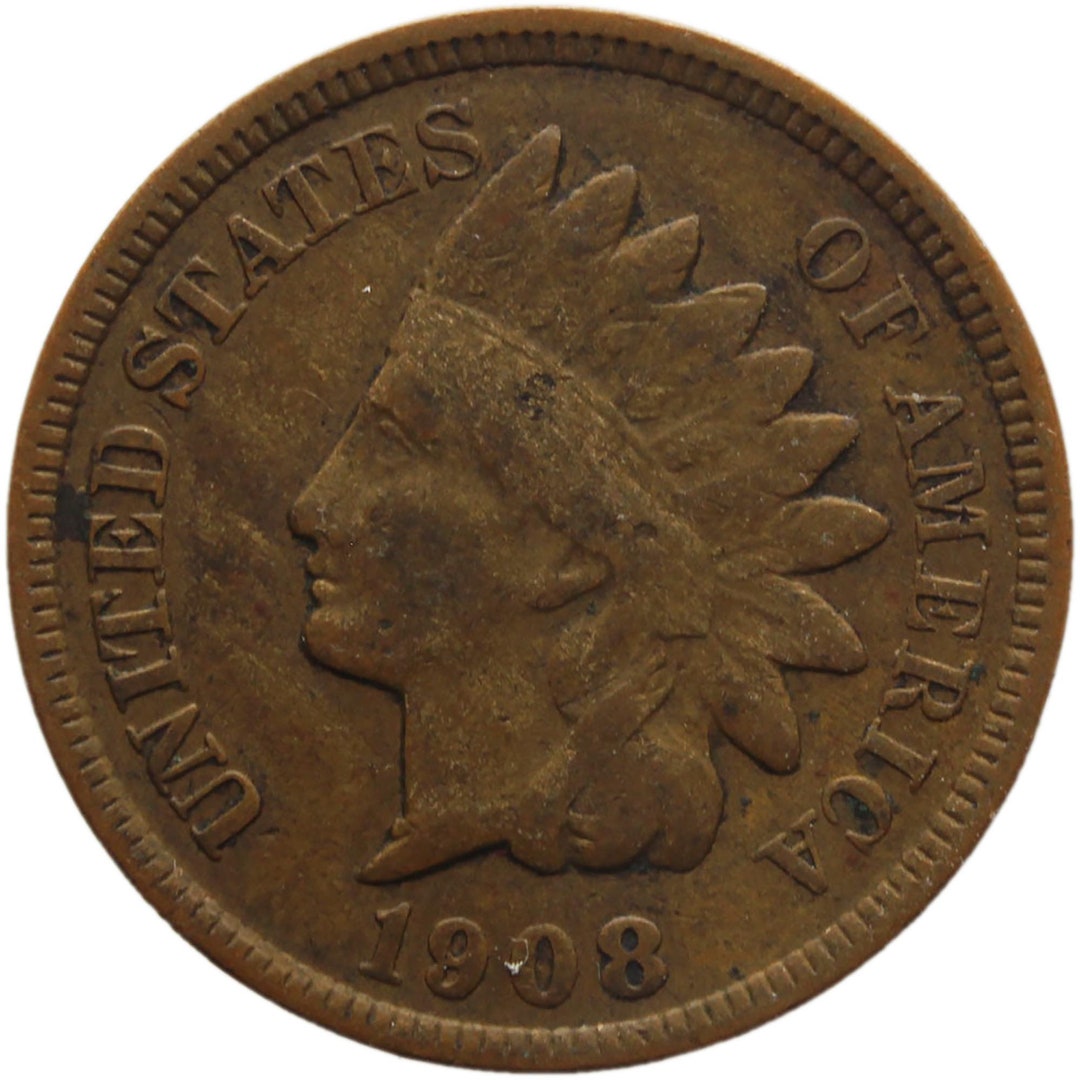 1908 One Cent United States Indian Head Coin - Etsy