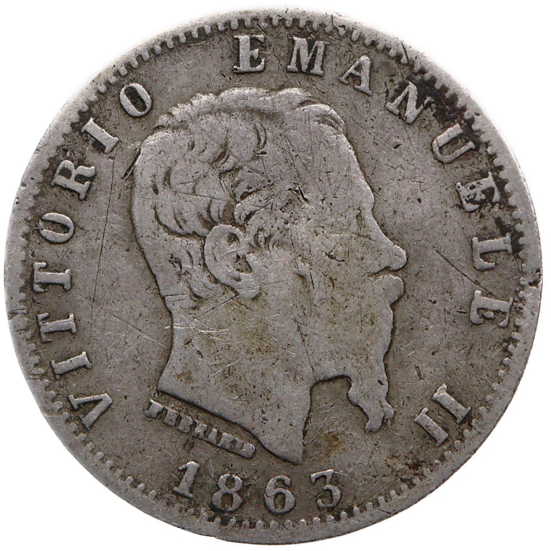 1863 M BN 20 Centesimi Italy Coin Victor Emmanuel II Milan Mint - Etsy