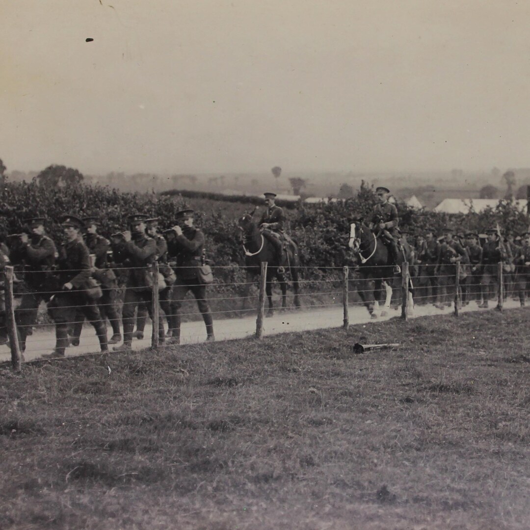 Folkestone British Soldiers Marching in the Countryside World War I Postcard - Etsy