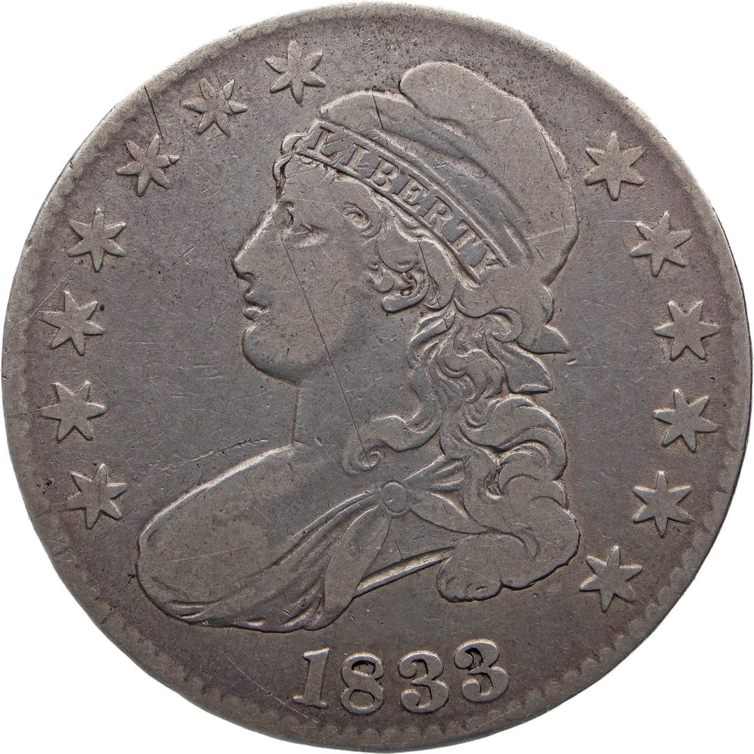 1833 Capped Bust Half Dollar 50 Cents USA Coin - Etsy