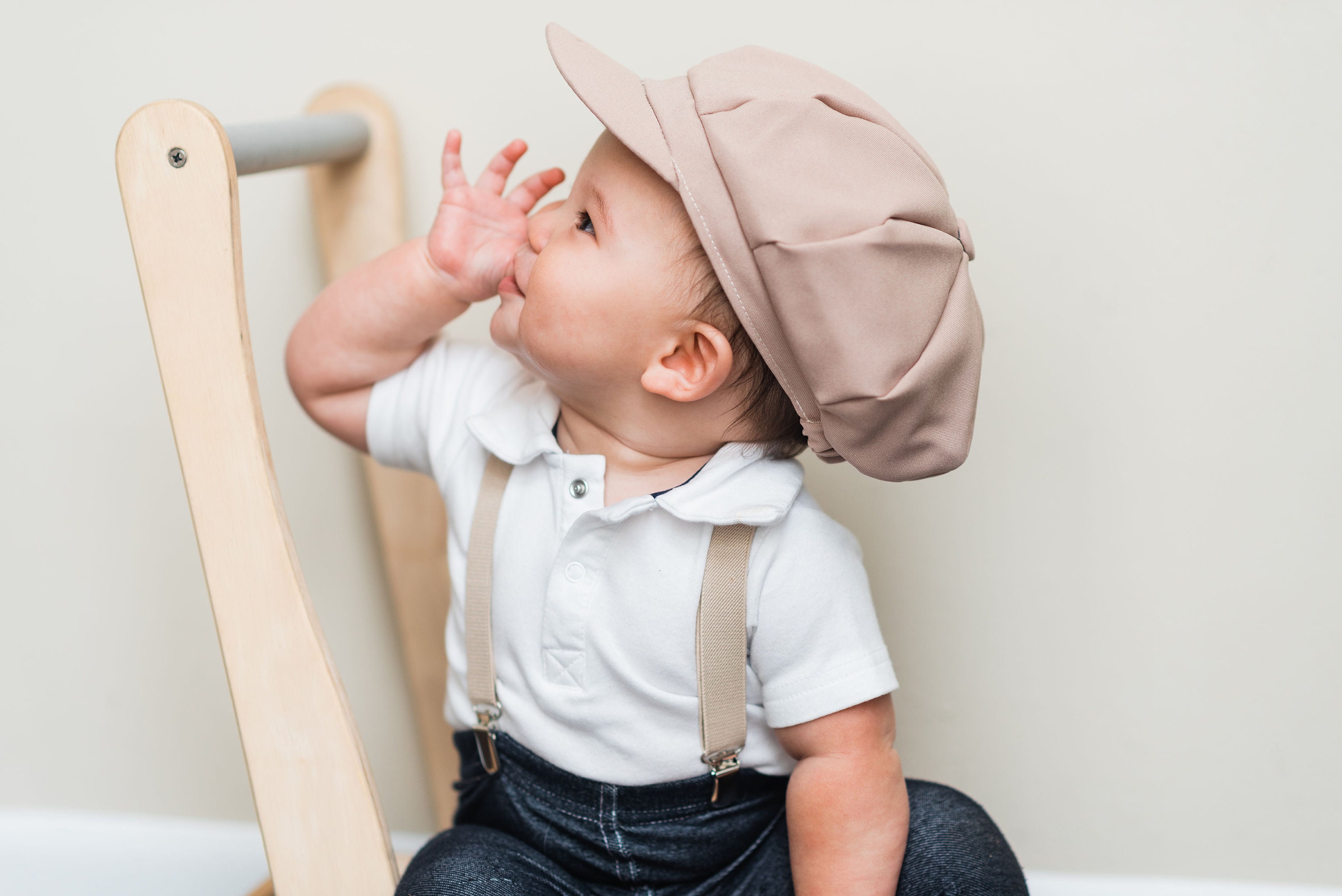 Baby Ring Bearer Outfit Tan for Weddings Tan Suspenders & | Etsy