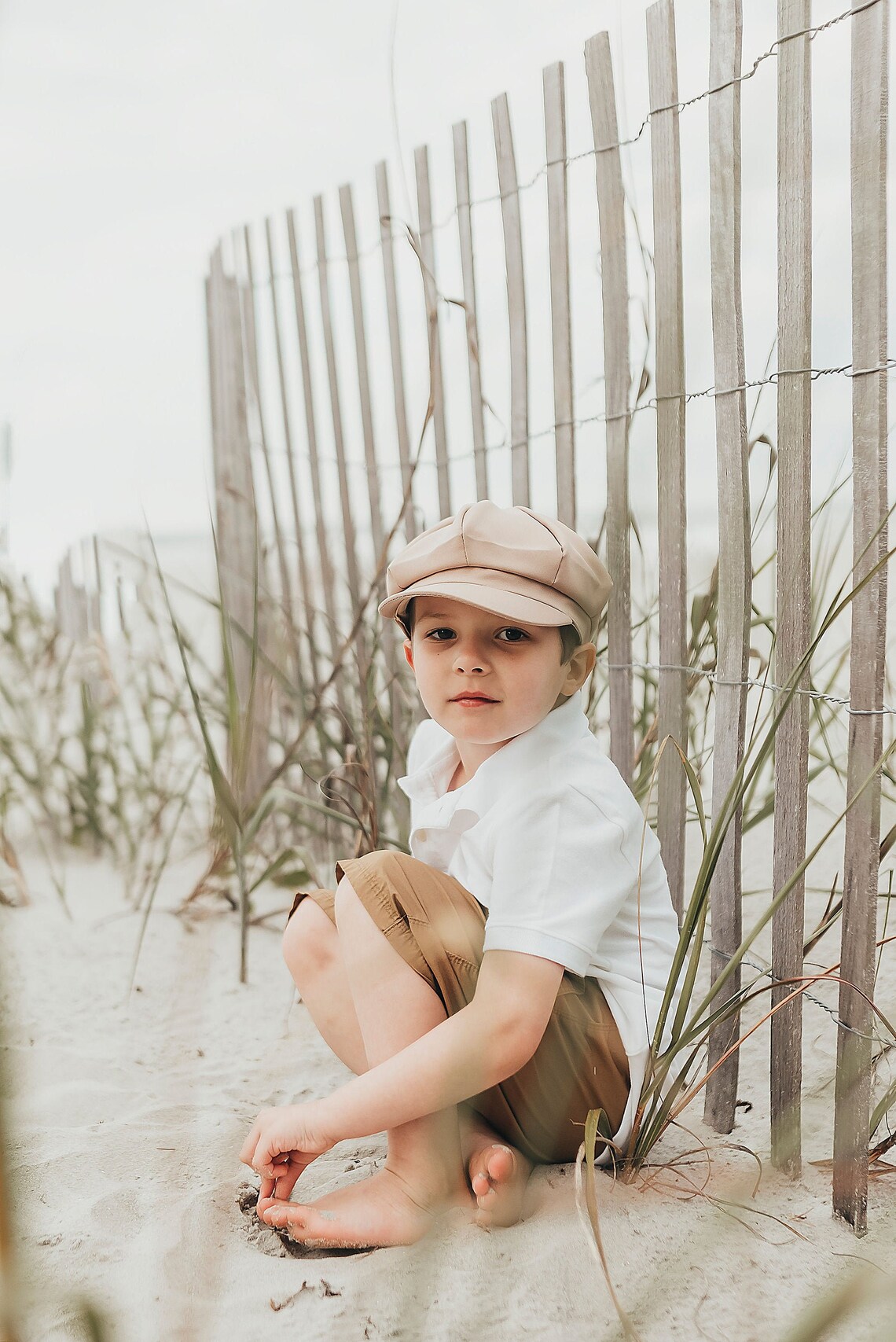 Summer Beach Hat for Boys and Girls Beige Newsboy Cap | Etsy