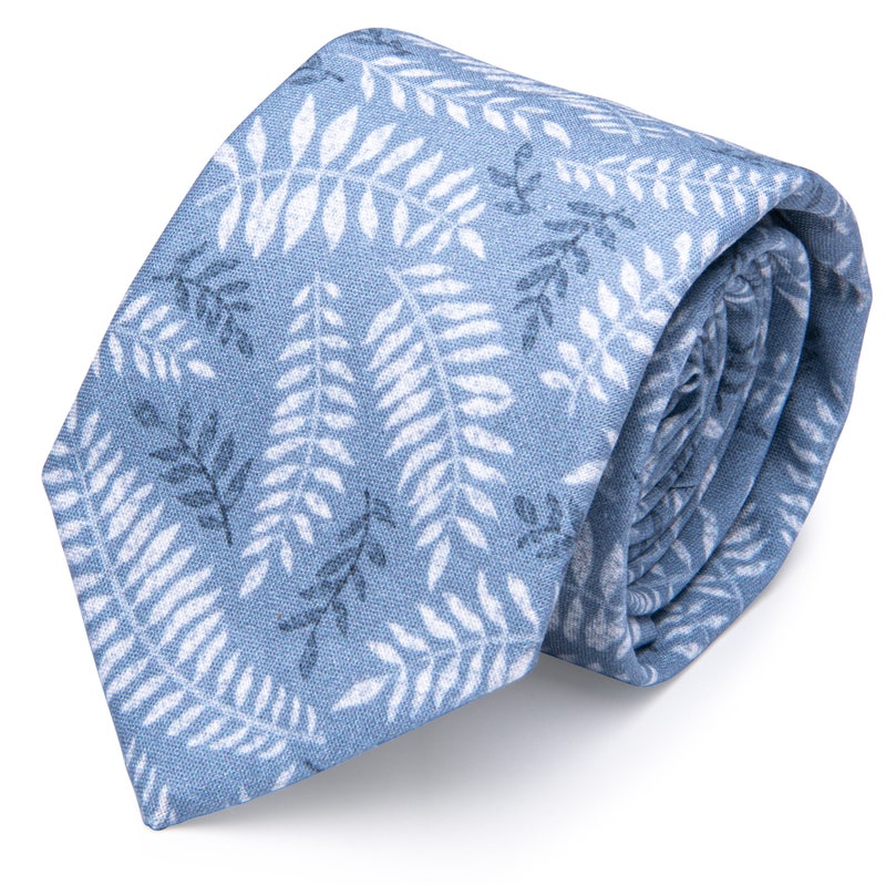 Dusty Blue Floral Tie - Etsy