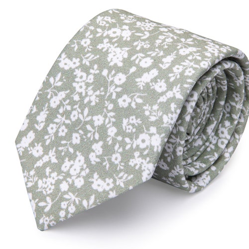 Sage Green Tie. Sage Floral Tie. Dusty Sage Ties for Men. - Etsy