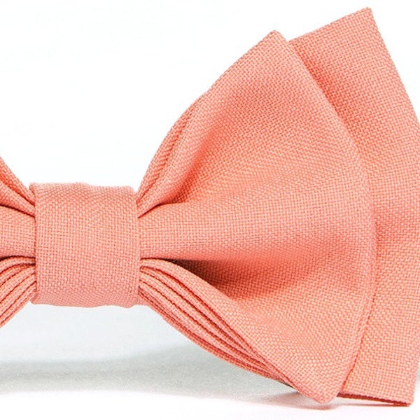 Coral Bow Tie - Etsy