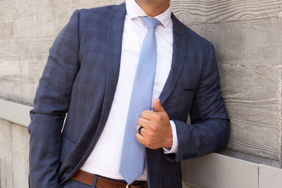 Dusty Blue Tie for Men, Skinny Wedding Ties, Dusty Blue Ties for Groom ...