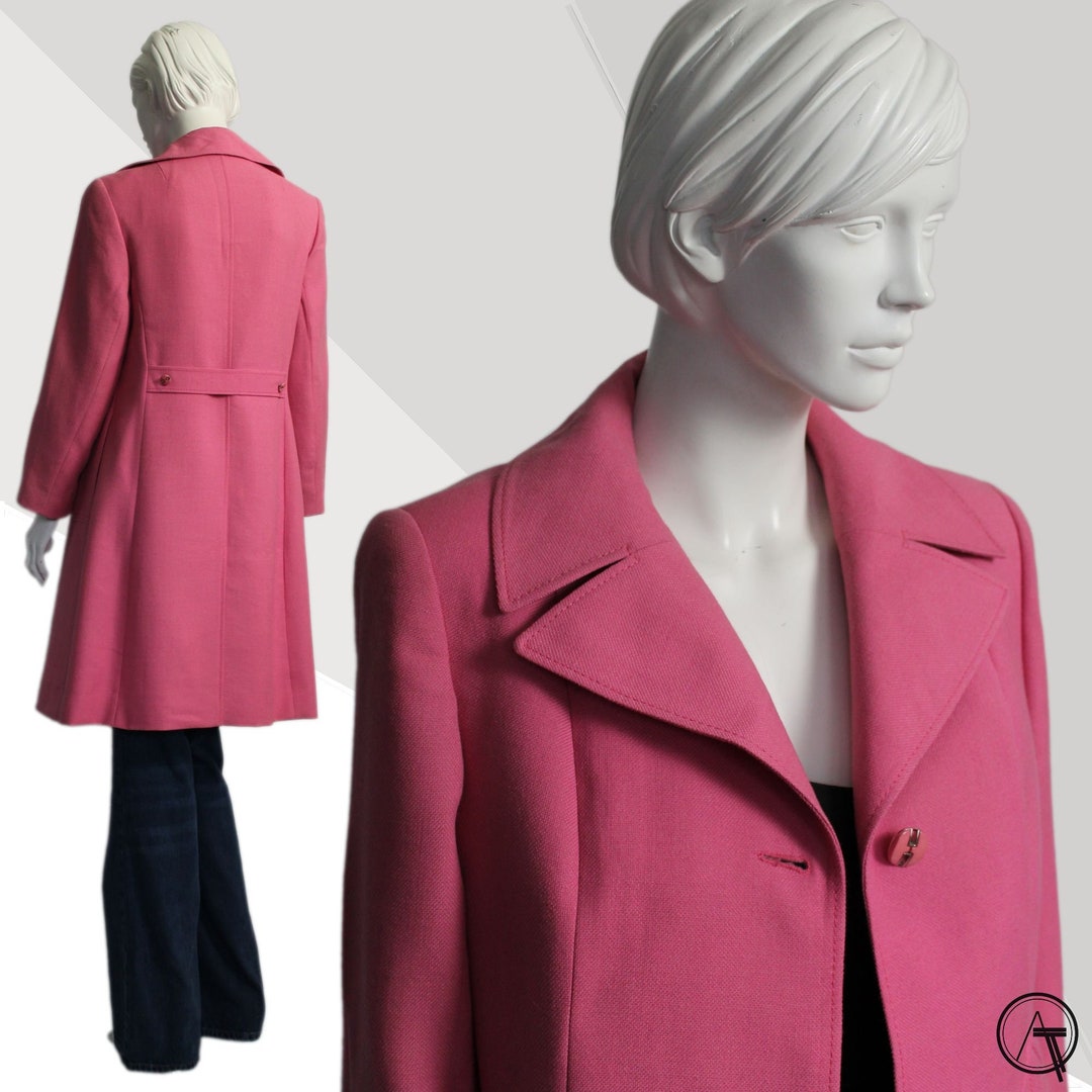 Barbie Pink Jacket, Sixties Jacket, CRESTA, Vintage 60s Long Jacket ...