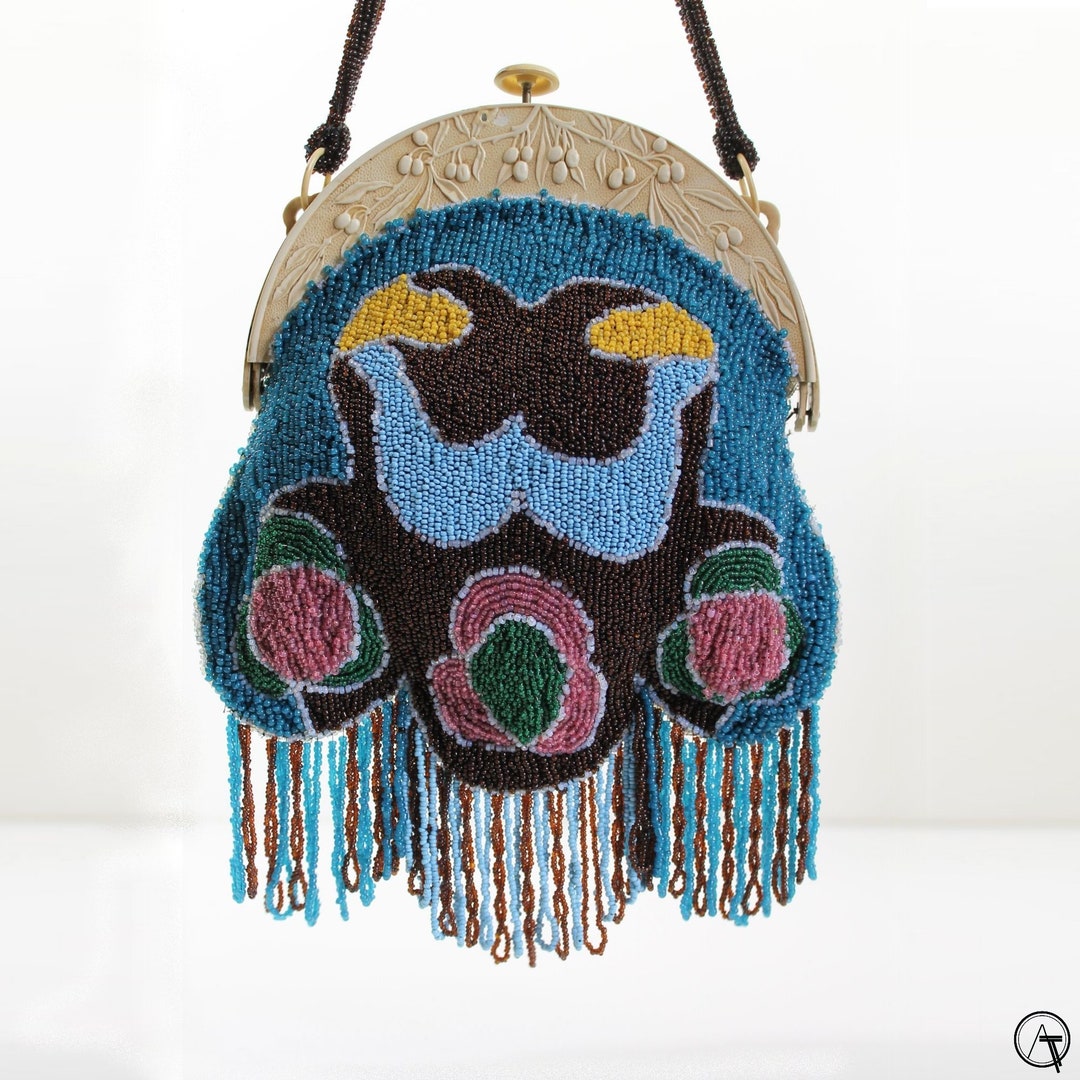 1920s Multicolour Floral Flapper Bag Flapper Purse Antique - Etsy