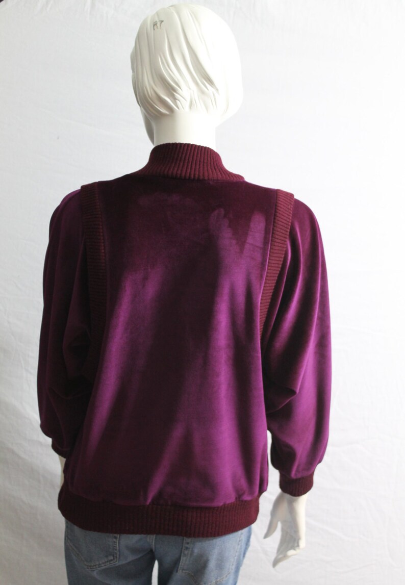 Purple 80s Sweater Velour Purple Sweater Retro 80s Sweater - Etsy